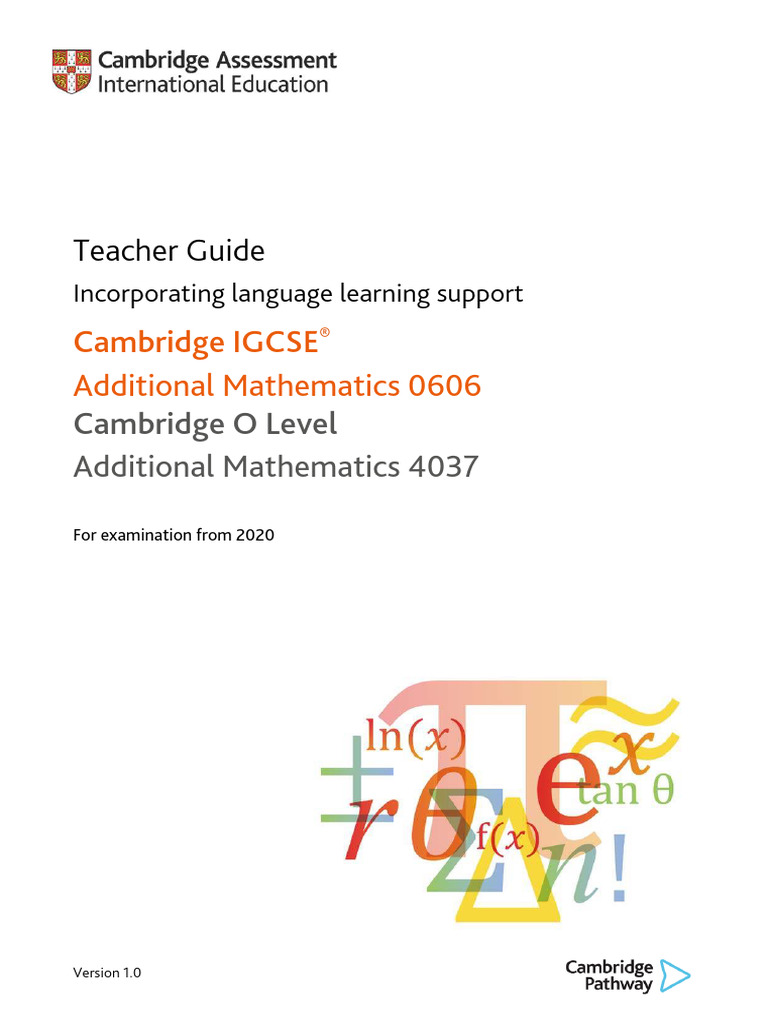 0606 Teacher Guide (For Examination From 2020) | PDF