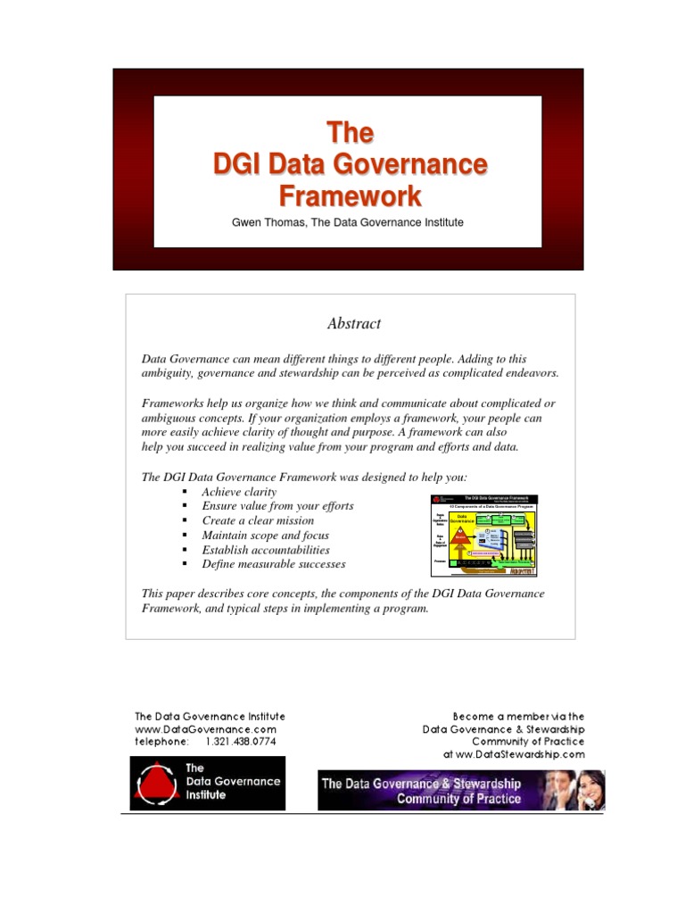 Dgi Framework | PDF | Governance | Information Security