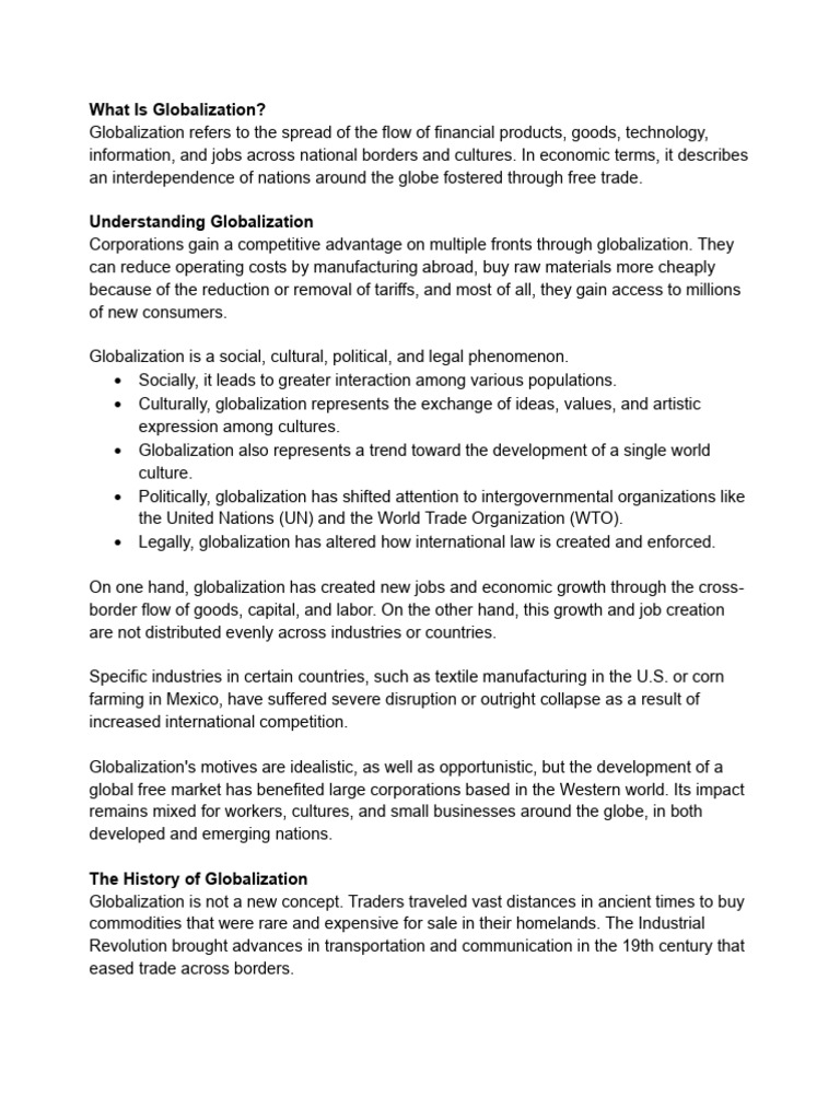 Understanding Globalization | PDF