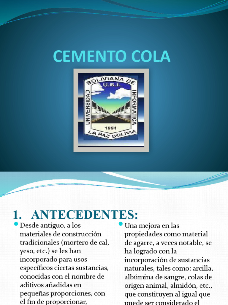 Cemento Cola 1 | PDF