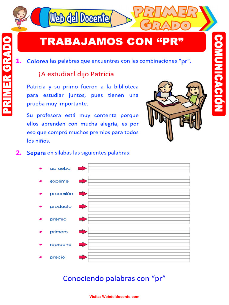 Palabras Con PR y PL para Primero de Primaria | PDF