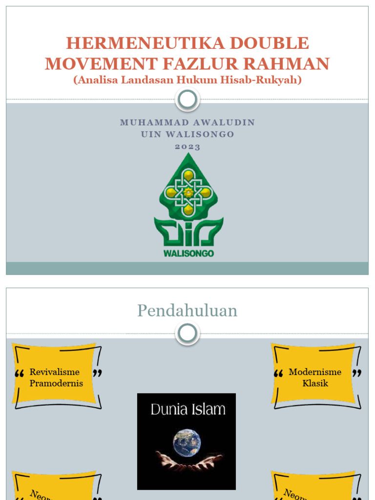 Hermeneutika Double Movemen Fazlur Rahman | PDF