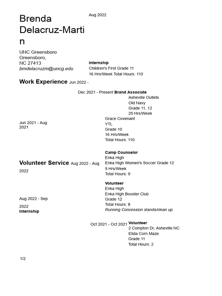 Brendas Resume | PDF