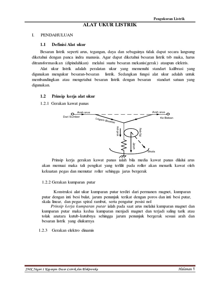 Alat Ukur Listrik dan Prinsip Kerjanya | PDF
