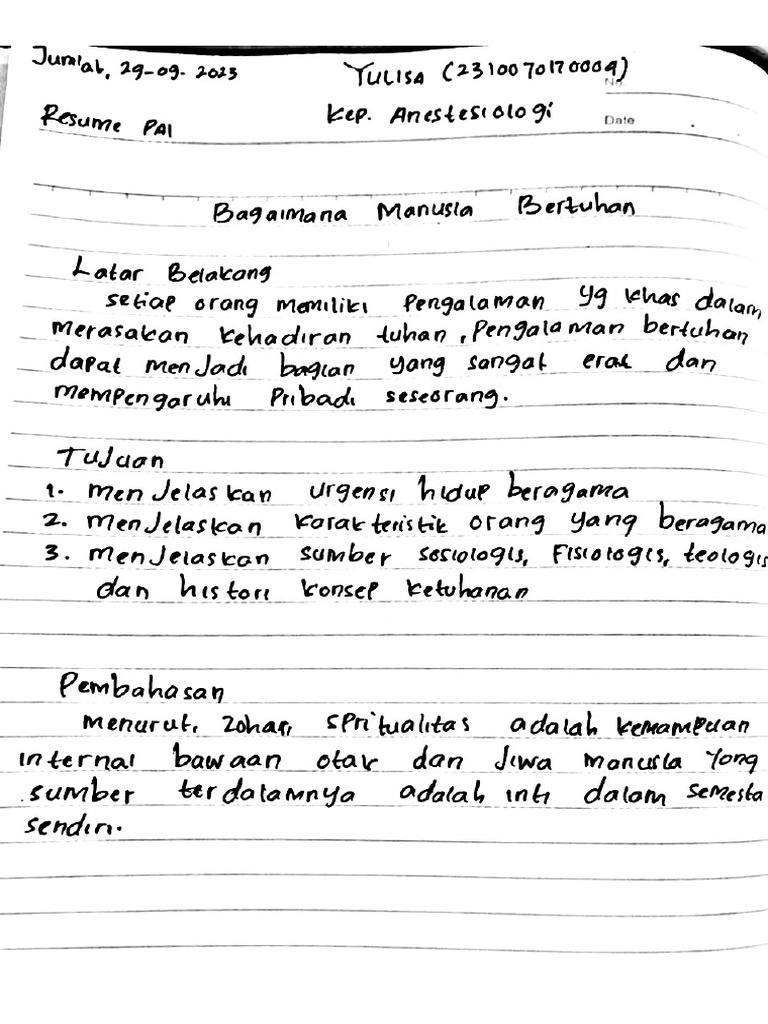 Resume PAI Yulisa - 004 (Tugas Pribadi) | PDF