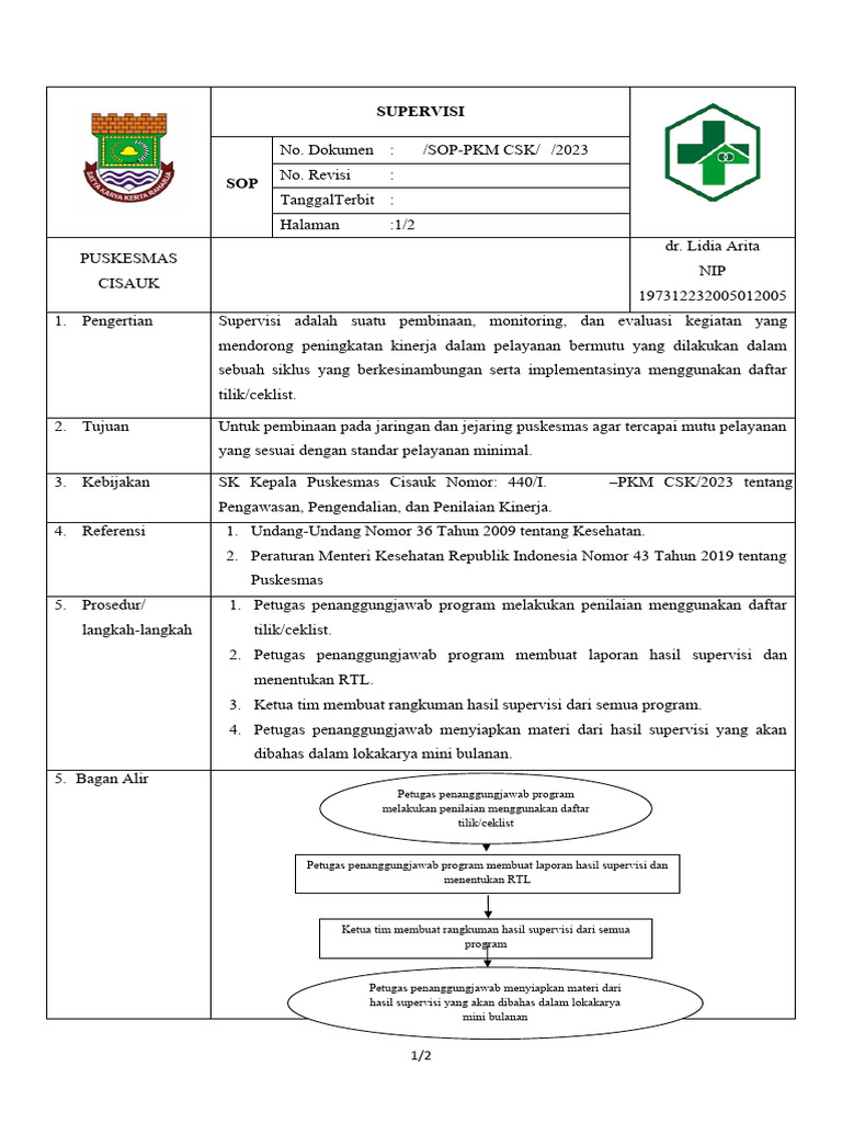Sop Supervisi | PDF