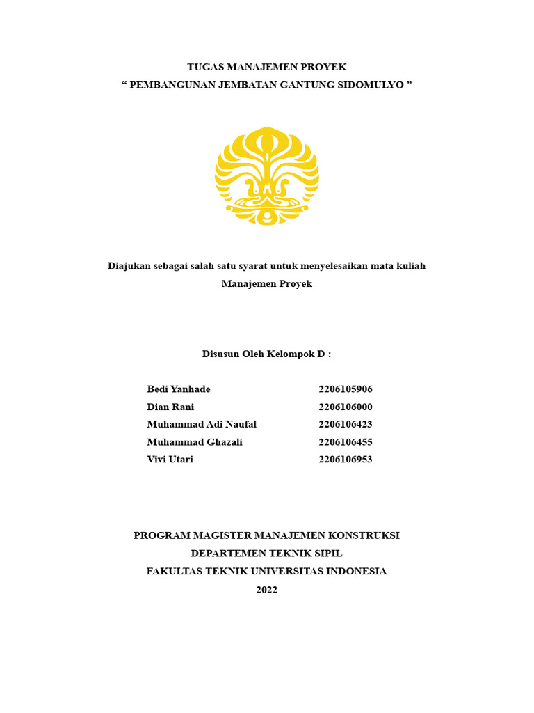 Word Manajemen Proyek Kelompok D | PDF