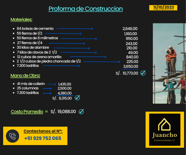 PROFORMA DE CONSTRUCCION | PDF