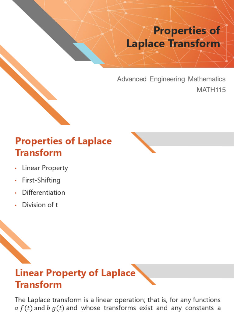 Properties of Laplace Transform | PDF