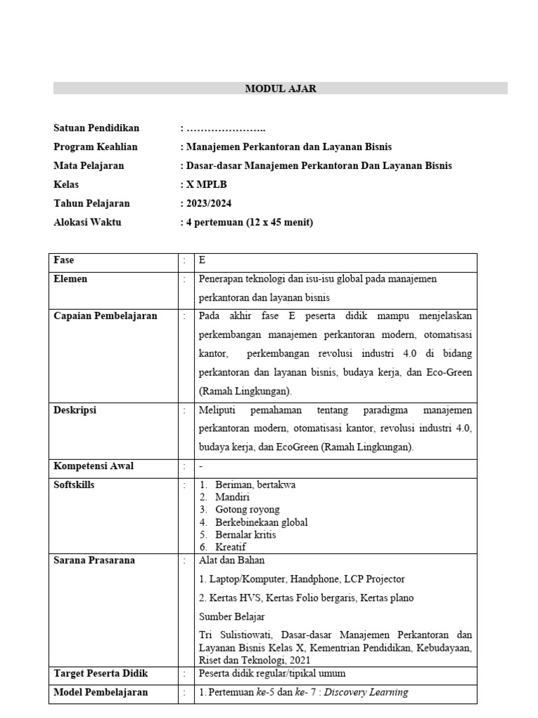 Ma X MPLB Penerapan Teknologi E2 | PDF