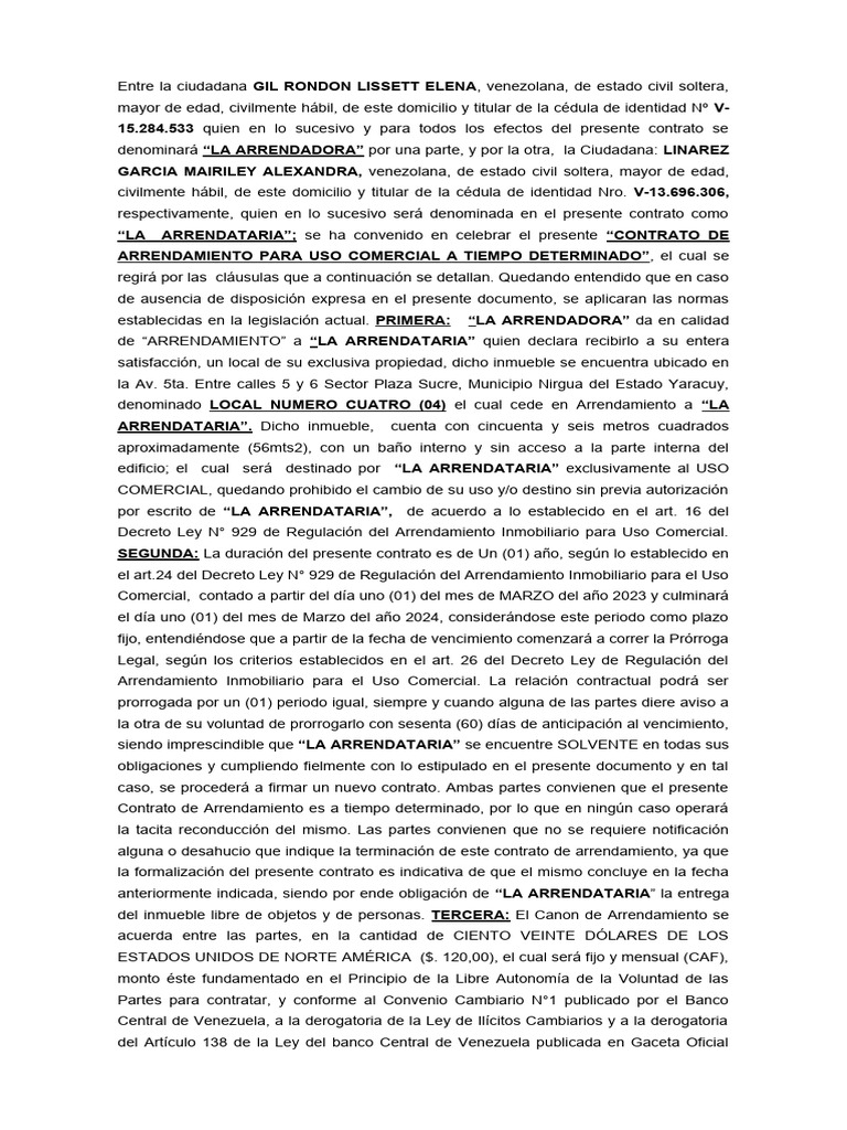 Contrato Local 4 | PDF