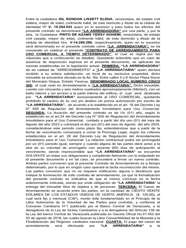 Contrato Local 5 | PDF