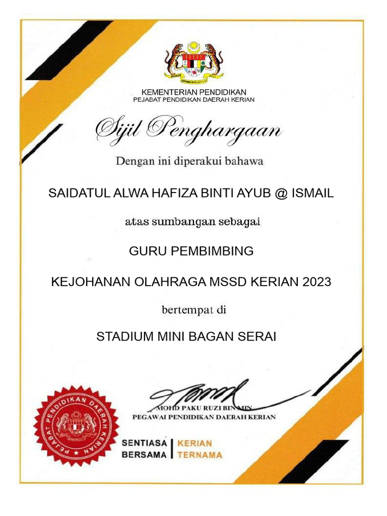 Sijil Penghargaan | PDF