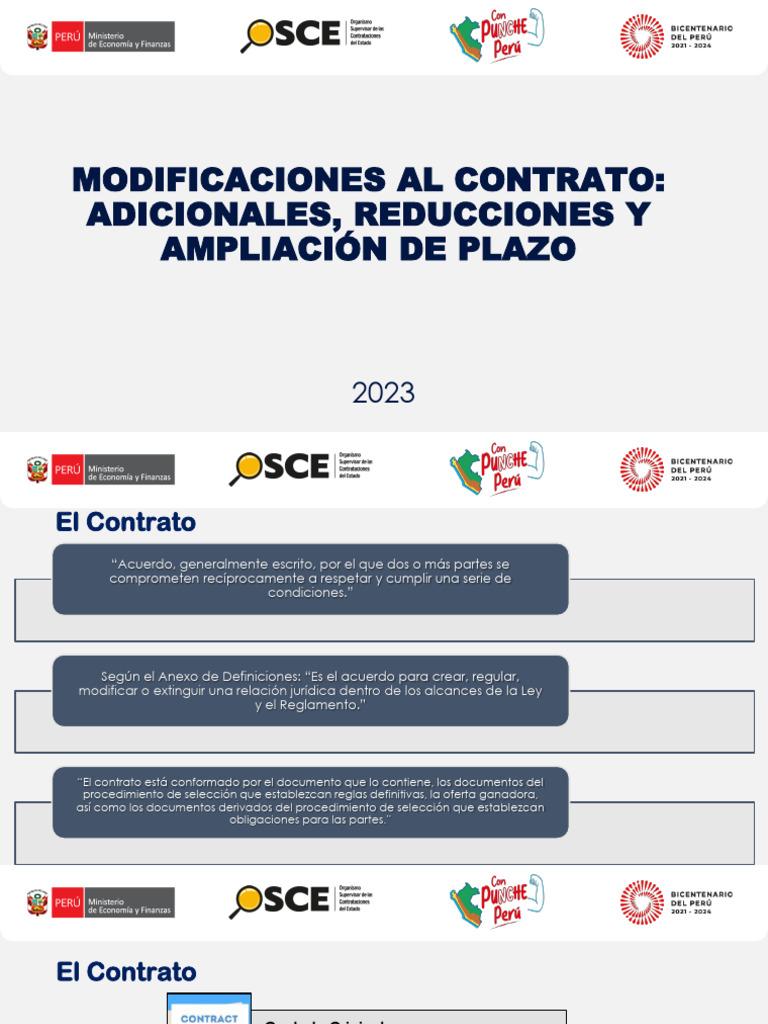 Modificaciones y Plazos Contractuales | PDF