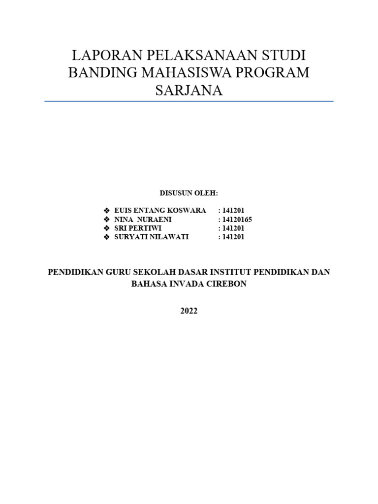 Laporan Studi Banding Mahasiswa | PDF | Ilmu Sosial