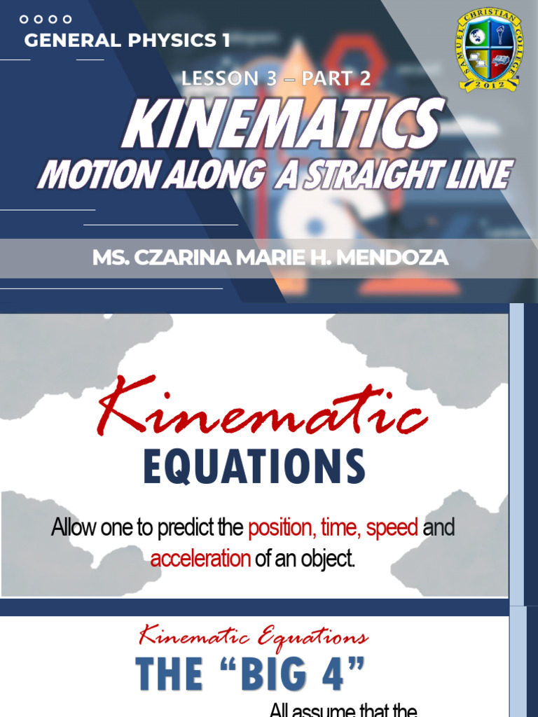 Kinematics: Motion Along a Straight Line | PDF