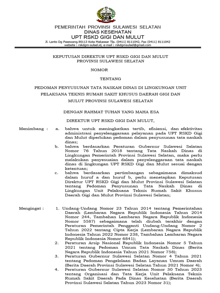 Kep Dir Tata Naskah Dinas | PDF