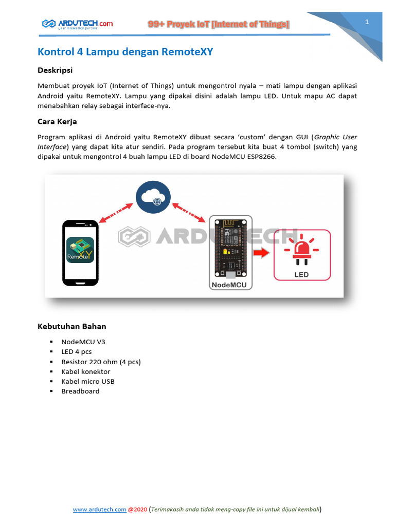 Kontrol Lampu Via RemoteXY | PDF