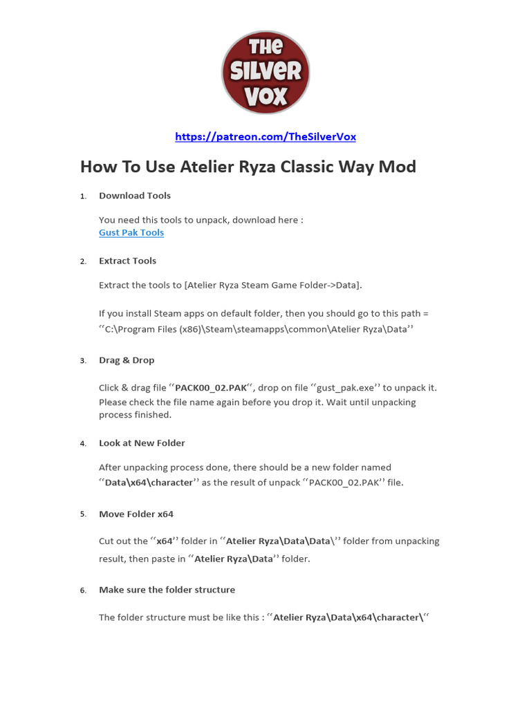 How To Use Atelier Ryza Classic Way Mod v1 | PDF