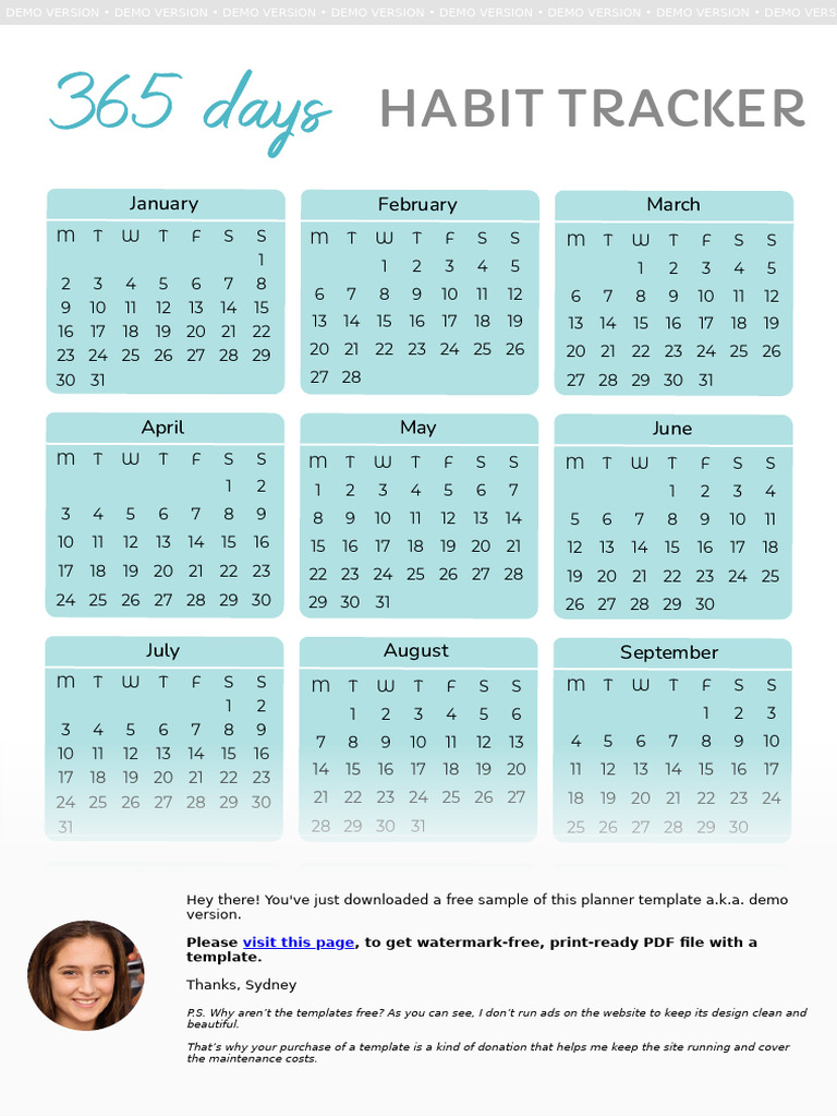 365 Days Habit Tracker-A4 | PDF