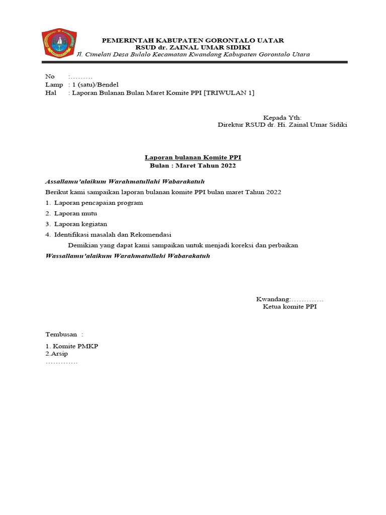 Laporan Triwulan Ppi 2022 Rs Zuz | PDF