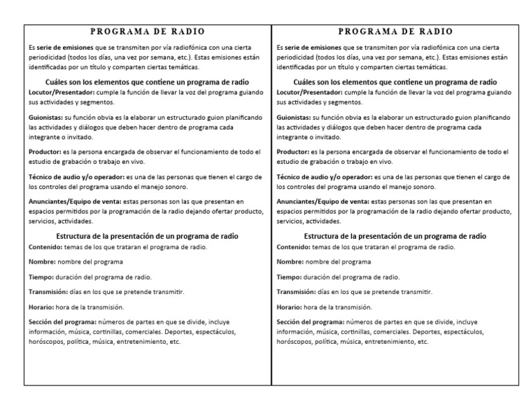 Programa de Radio | PDF