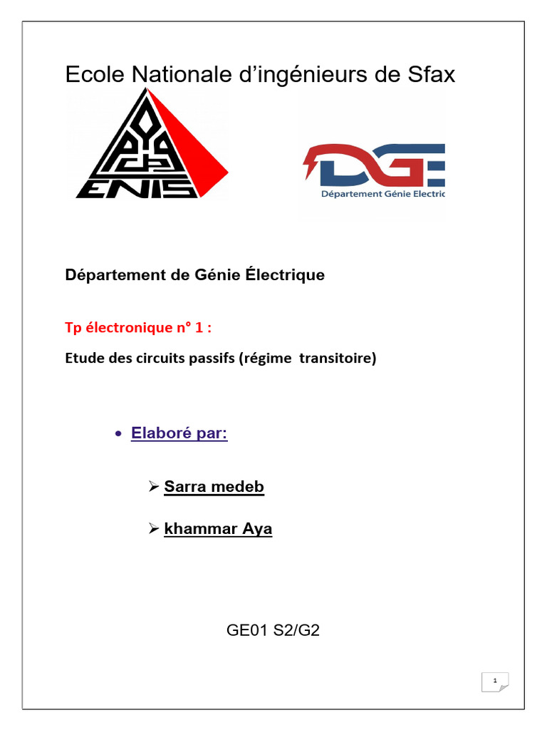 Compte Rendu Tp Electronique Copie (1) | PDF