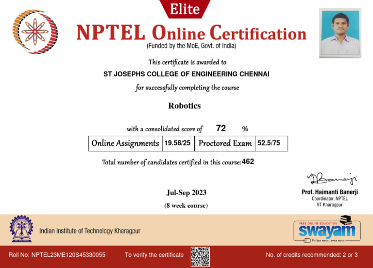 Robotics CERTIFICATE | PDF