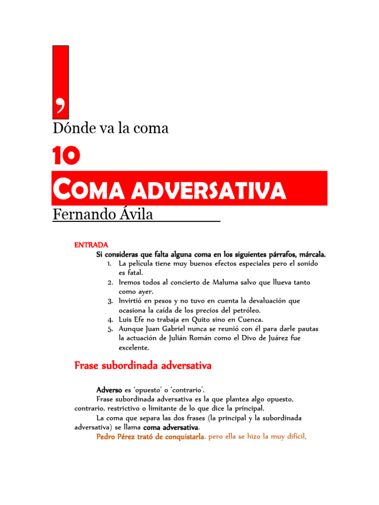 Coma Adversativa Capítulo 10 | PDF | México | Lingüística
