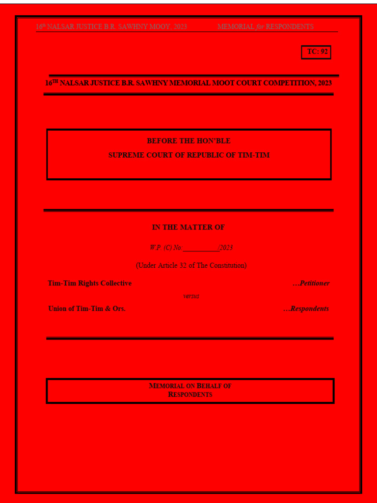 16 Nalsar Justice B.R. Sawhny Memorial Moot Court Competition, 2023 ...