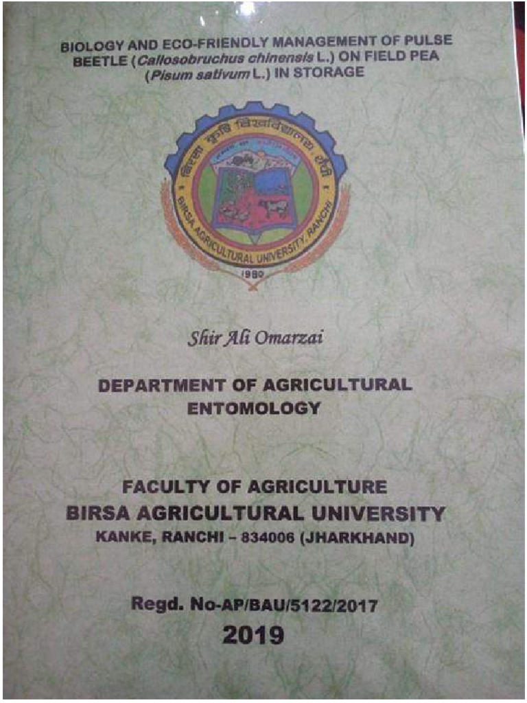 Biology and Eco-Friendly Management of Pulse Beetle (Callosobruchus ...