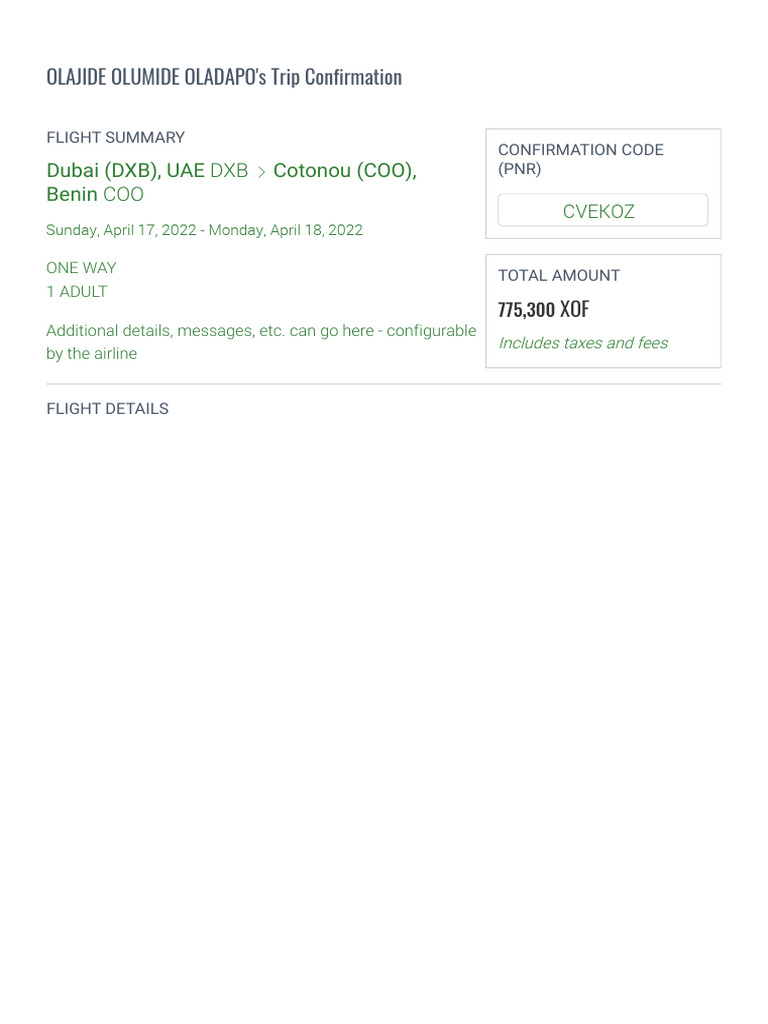 Ethiopian Airlines - Print Ticket Confirmation | PDF