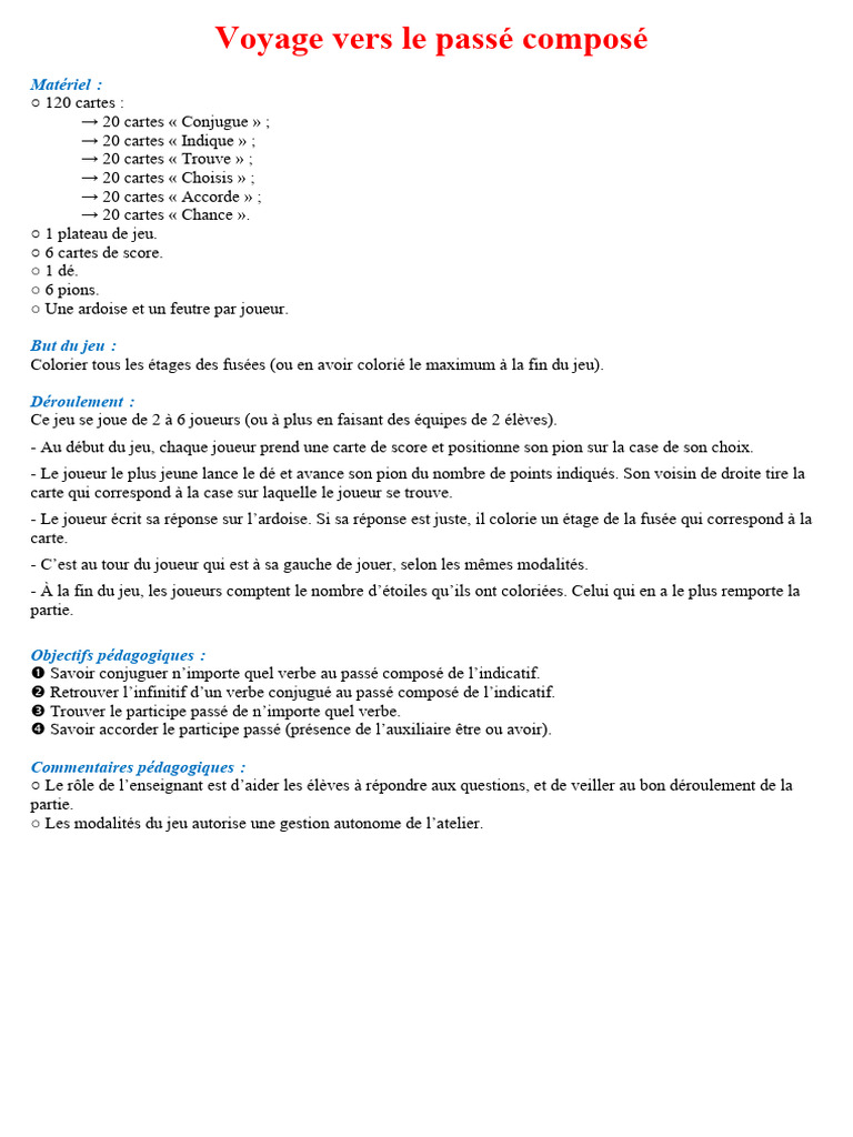 Voyage Vers Le Passe Compose | PDF