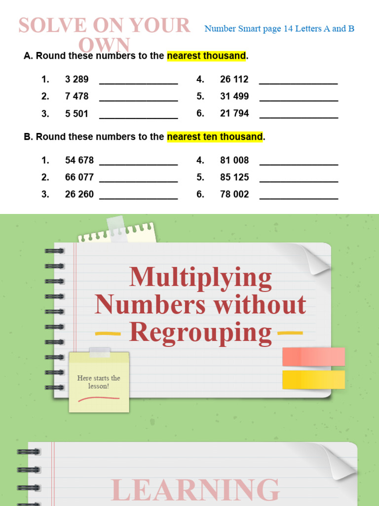 W2.1_Multiplying 3D by 1D Without Regrouping | PDF