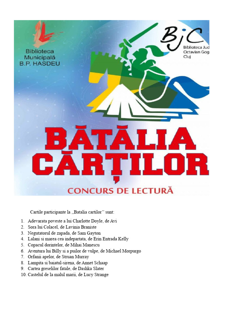 Carti ,,batalia Cartilor'' | PDF