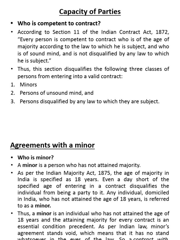 Capacity of Parties | PDF