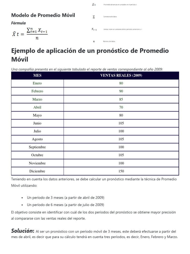 Modelo de Promedio Móvil | PDF
