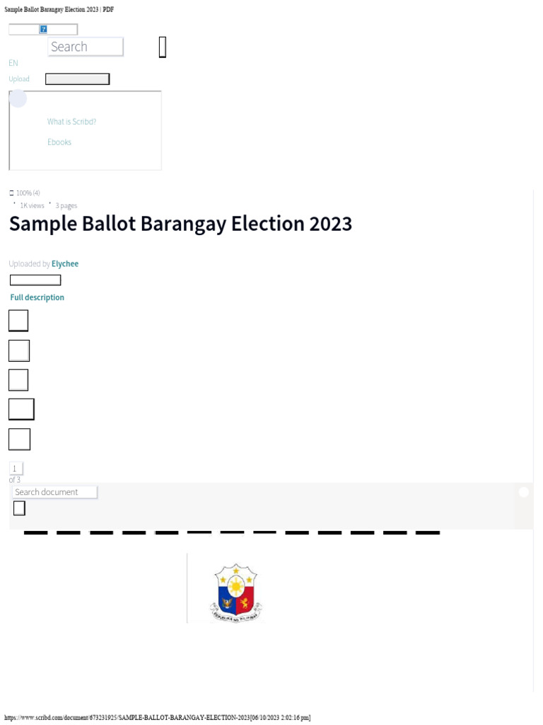 Sample Ballot Barangay Election 2023 PDF | PDF