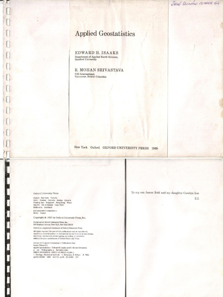 An Introdution To Applied Geostatistics | PDF