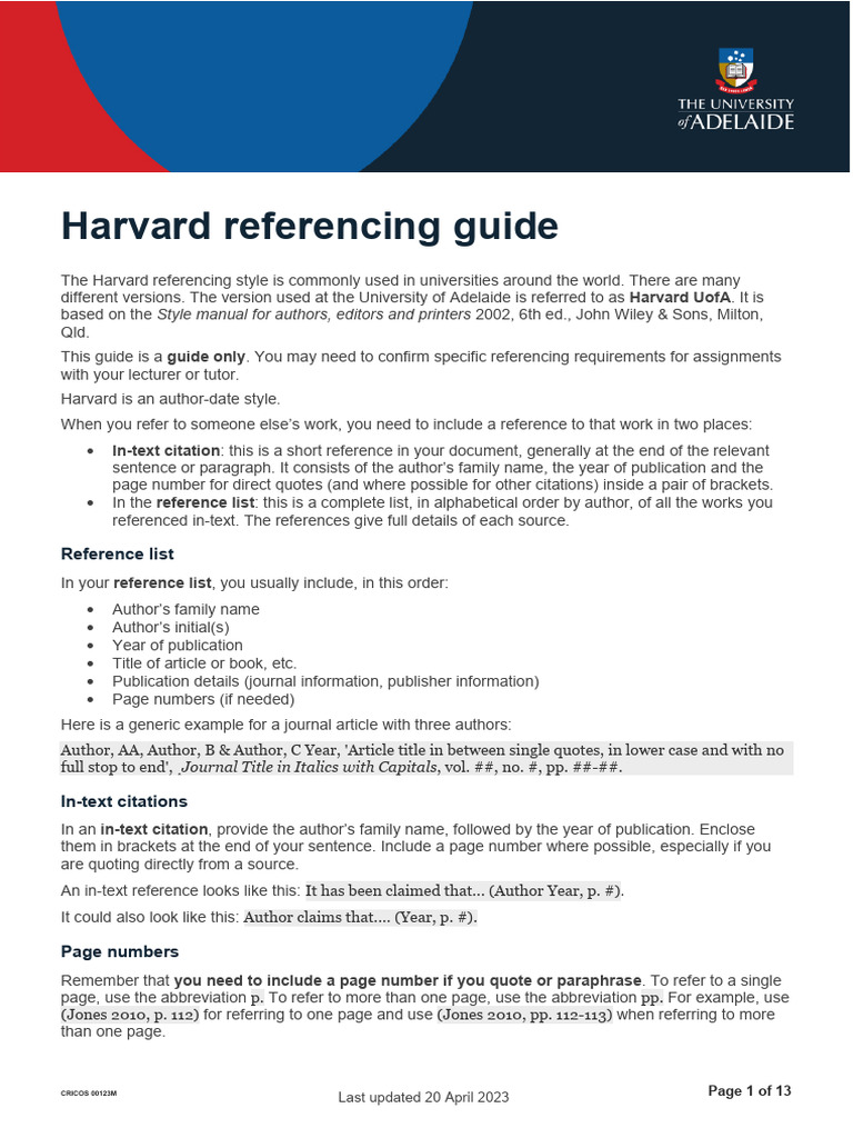 Library QRG Harvard Referencing | PDF