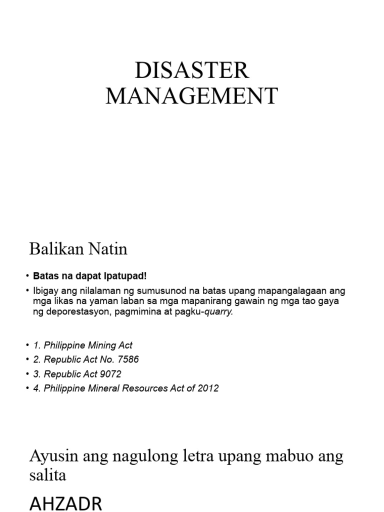 Disaster Management | PDF
