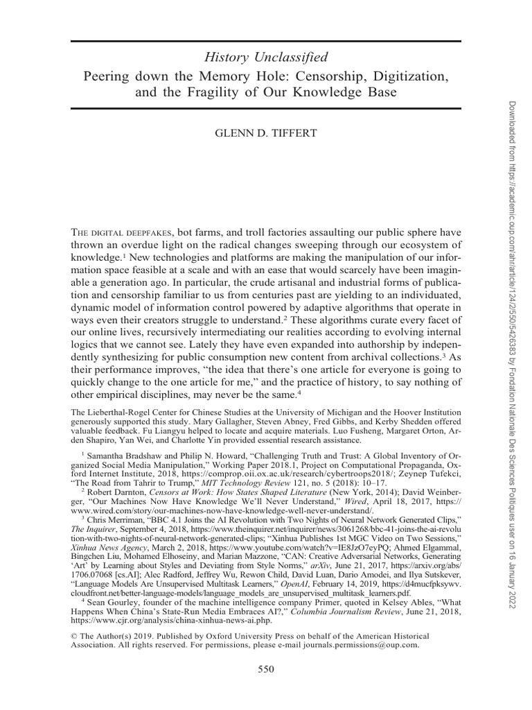 12 Tiffert - Peering Down The Memory Hole | PDF