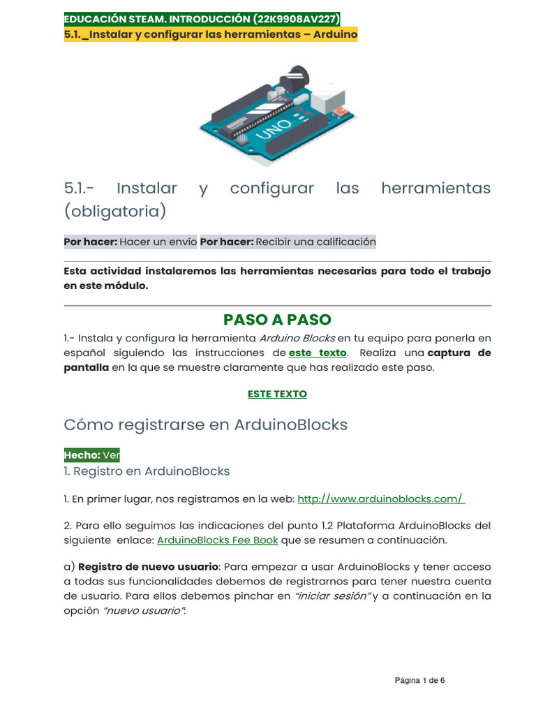 5 1 Instalación Configuración Arduino Teoría | PDF
