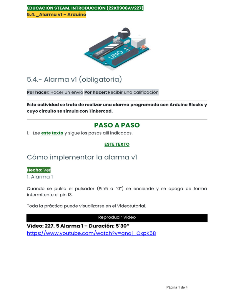 5 - 4 - Alarma v1 - Arduino - Teoría | PDF | Informática | Software del sistema