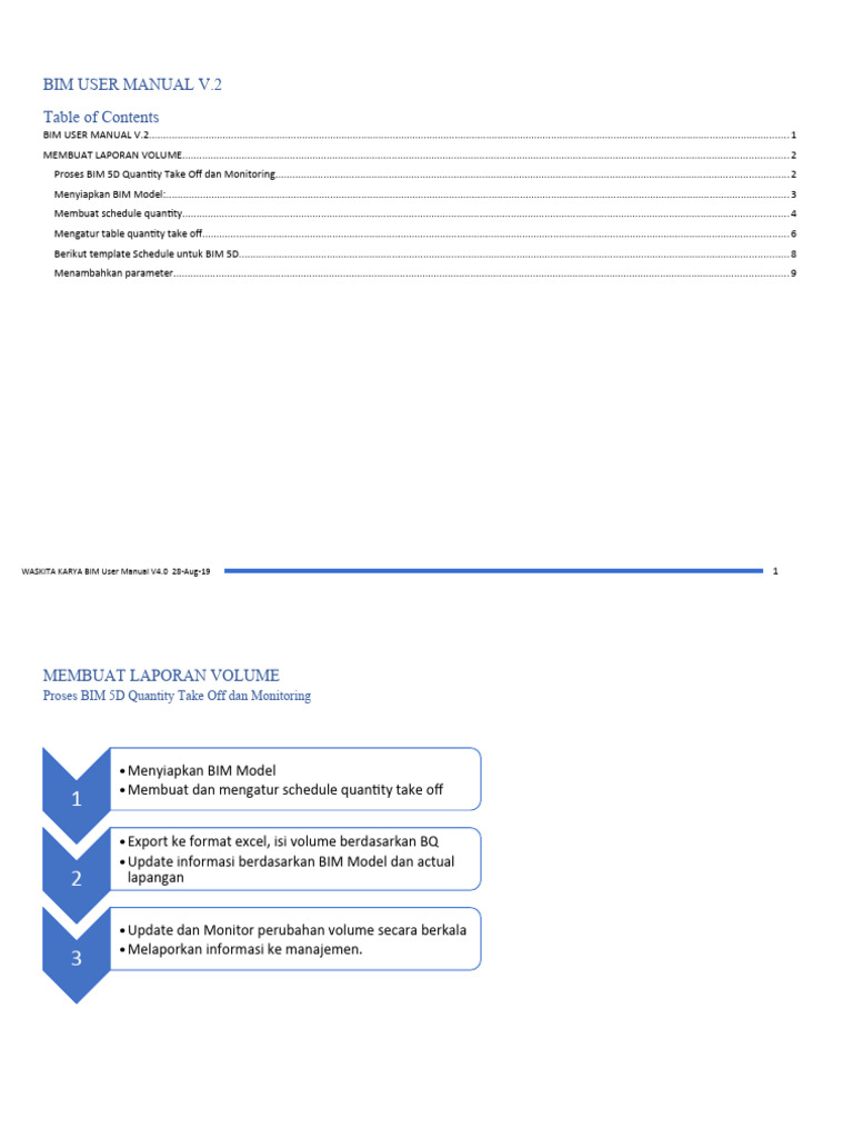 WSKT BIM Manual - 5D Quantity Take Off | PDF