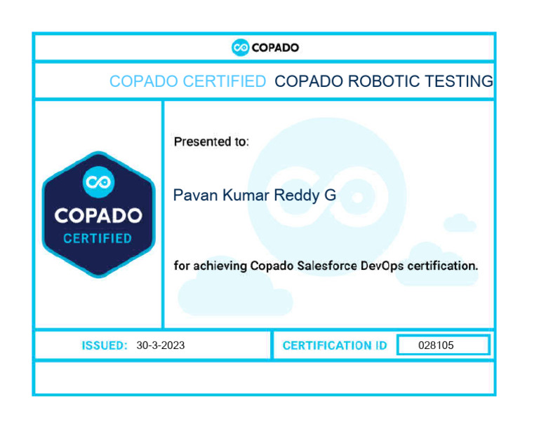 Copado Certified COPADO ROBOTIC TESTING | PDF