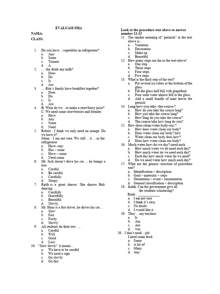 EVALUASI SMA Fix | PDF | Snake | Senses EVALUASI SMA Fix | PDF | Snake | Senses