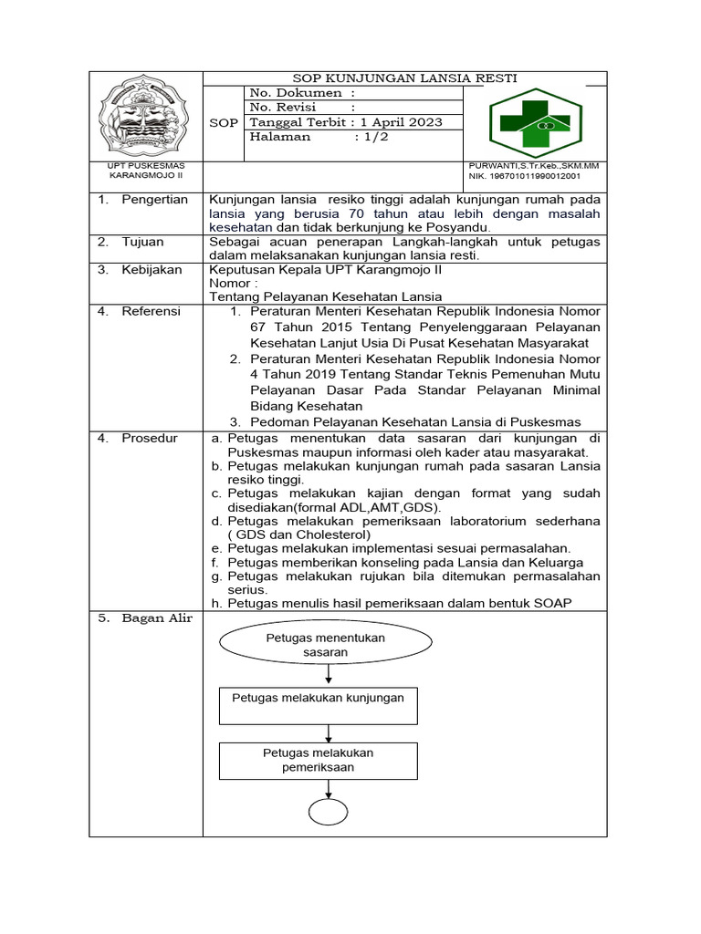 SOP PHN Lansia Resti | PDF
