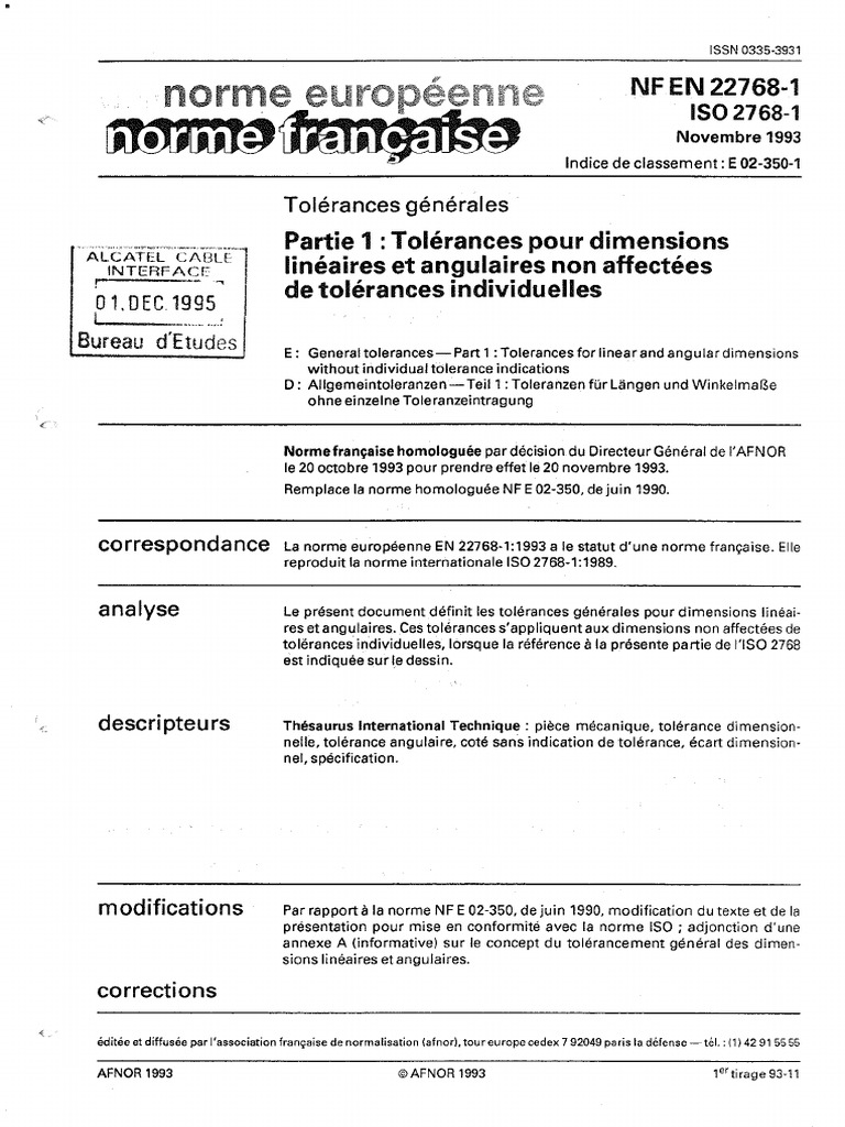 ISO 2768-1-Tôlerie | PDF