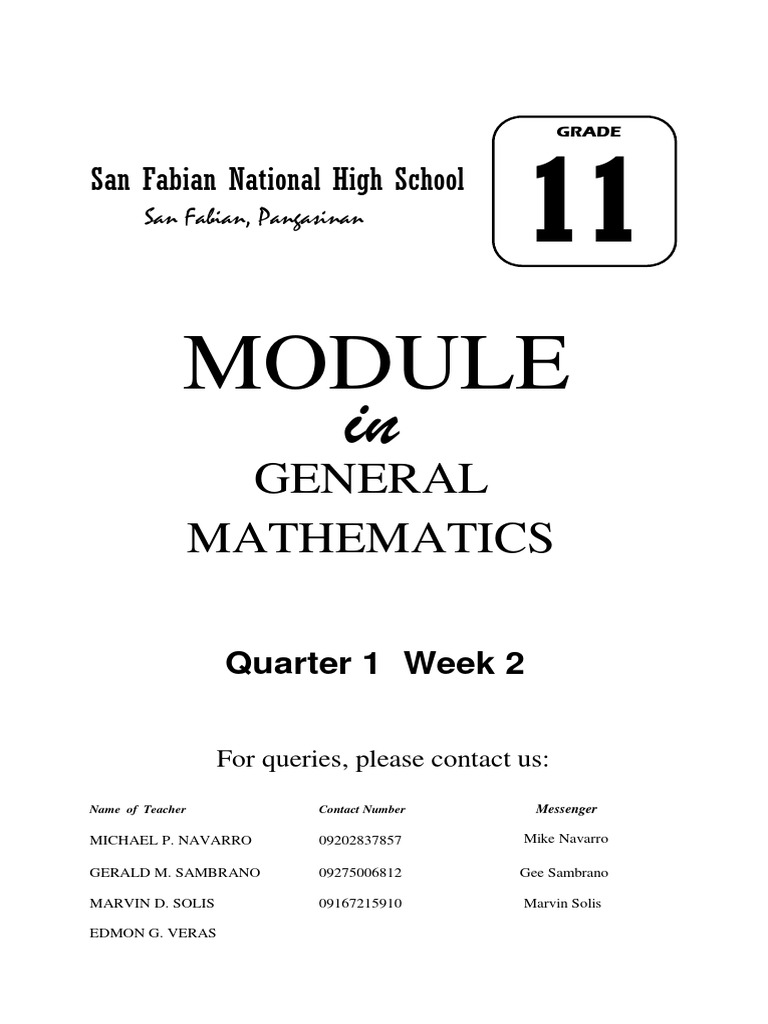 General Mathematics - Q1 Week 2 | PDF